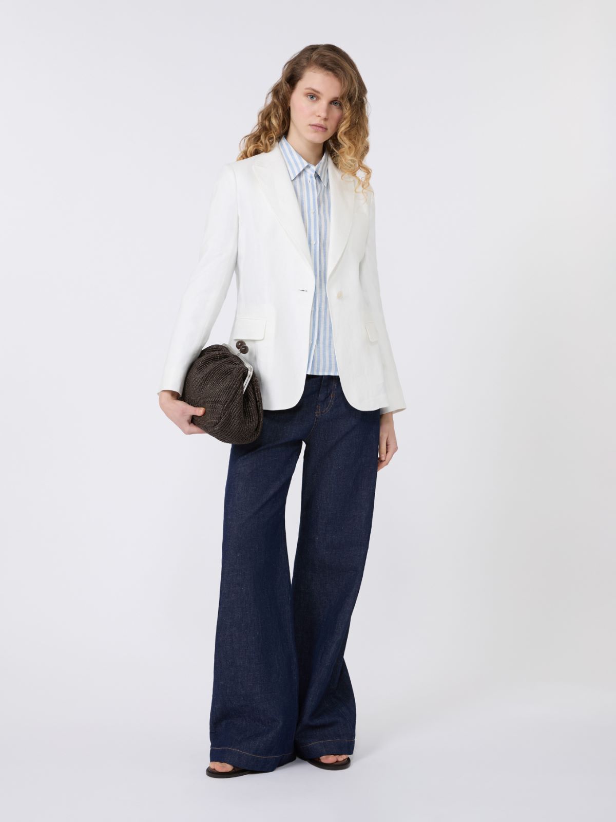 MAX MARA Linen Canvas Boxy Shirt